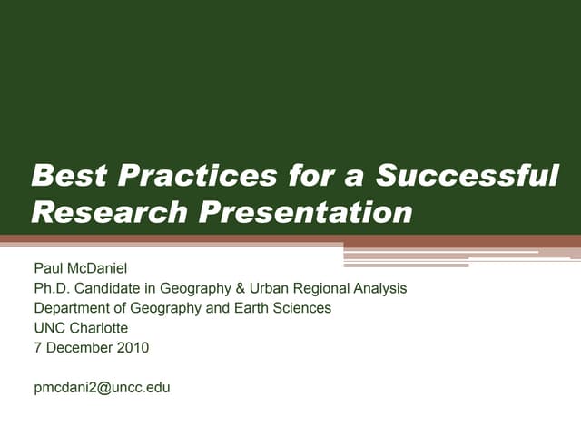 How to present a research paper using power point | DOCX | Science