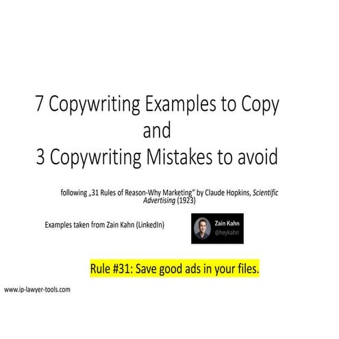 Reason-Why Adverstising 7 Copywriting Examples to Copy | PDF
