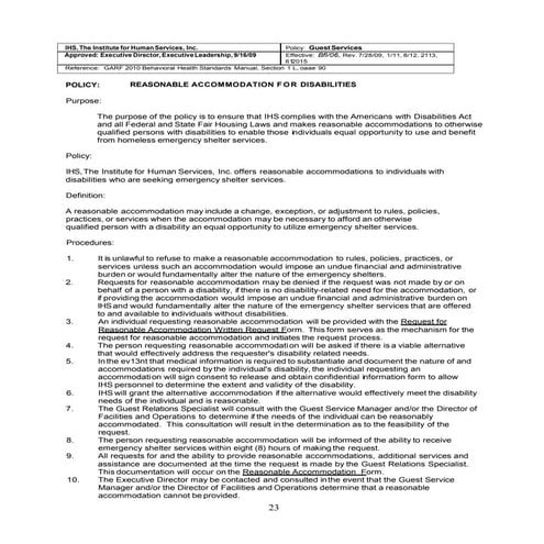 IHS Policy on Reasonable Accommodations | PDF