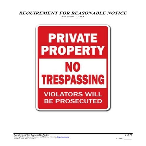 Requirement for Reasonable Notice, Form #05.022 | Legal Services ...