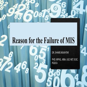 Reason for the Failure of Management Information System | PPTX