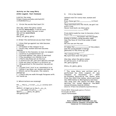 Song activity - Glory (John Legend, Common) | DOC
