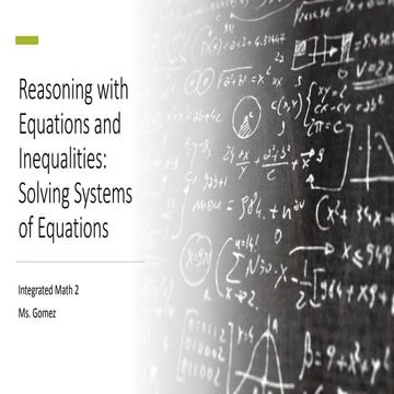 Reasoning with equations and inequalities | PPT