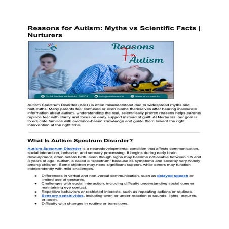 Autism Spectrum Disorder (ASD) Presentation | PPTX