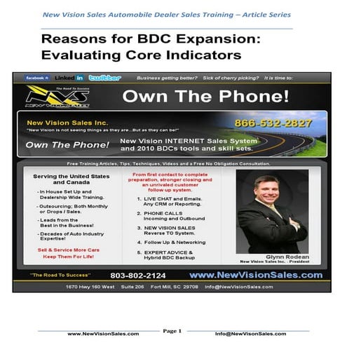 Automotive BDC Workshop; Advertising | PPT