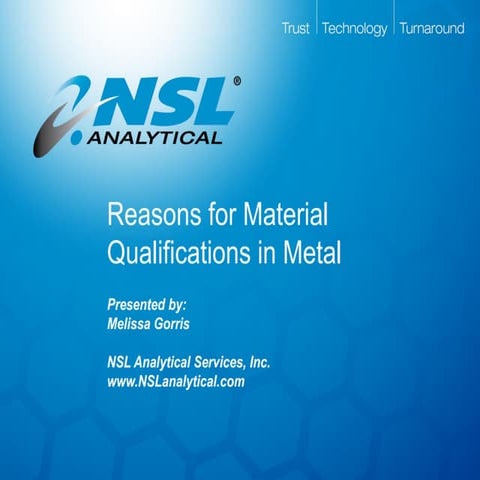 Reasons for Material Qualifications in Metal | PDF