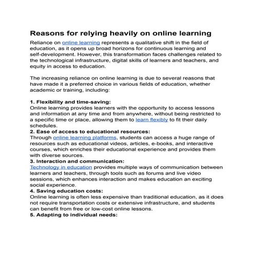 Reasons for relying heavily on online learning.pdf