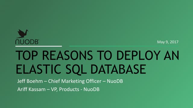 Reasons To Deploy An Elastic Sql Database Ppt 0263