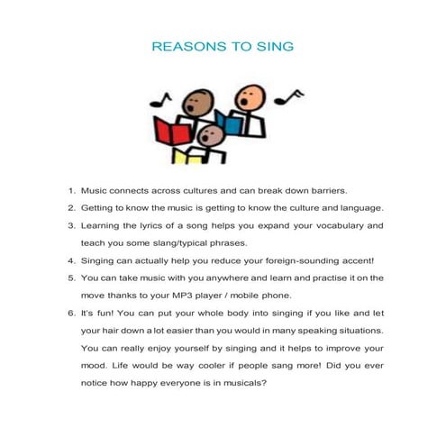 Reasons to sing | DOCX