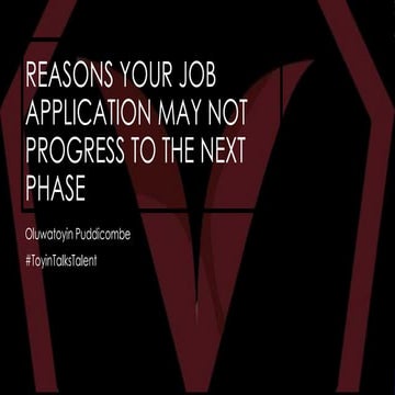 Reasons your job application may not progress | PDF