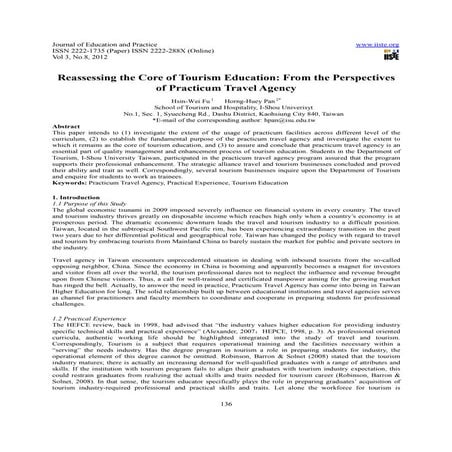Reassessing the core of tourism education from the perspectives of ...