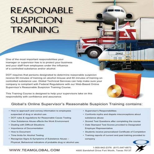 Globals Reasonable Suspicion Training | PDF