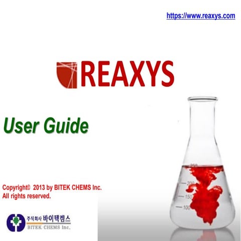 Reaxys user guide(korean) | PPT | Free Download