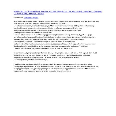 Reballing exstreem manual posisi ic rsx ps3 | DOCX
