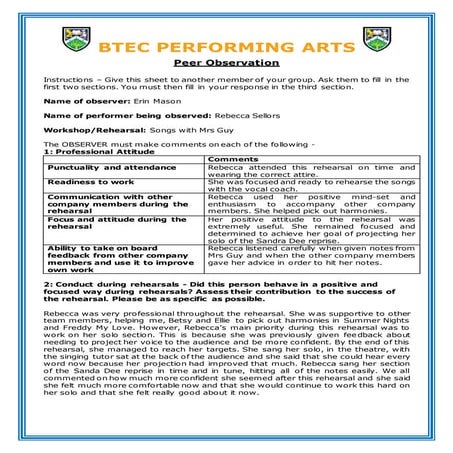 Rebecca peer observation | DOCX