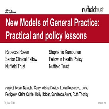 The Primary Care Home: A solutions focused new care model provider | PDF