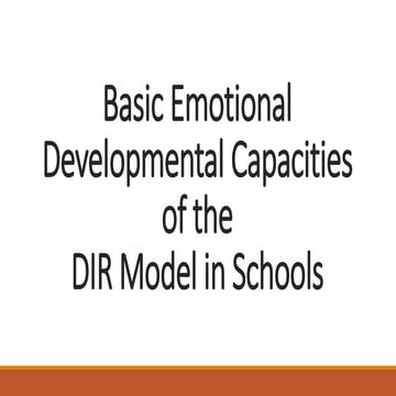 DIR Model - Nurturing Emotional Interactions In Special Students | PPTX