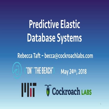 Predictive Elastic Database Systems | PPT