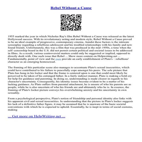 Rebel Without A Cause | PDF