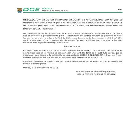 Rebex. Resolución del 8 de Enero de 2018 | PDF