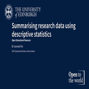 OER Descriptive Statistics (University of Edinburgh) | PDF