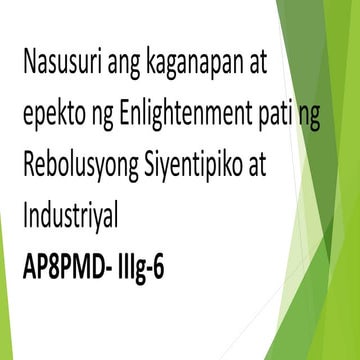 REBOLUSYONG SIYENTIPIKO panahon ng Enligthenment at rebolusyong ...