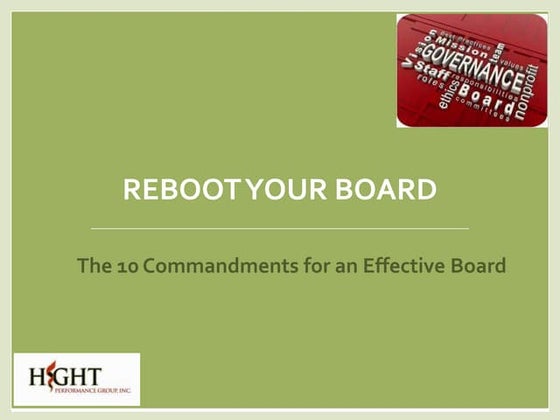 The Five Habits of High-Performing Boards | PPT