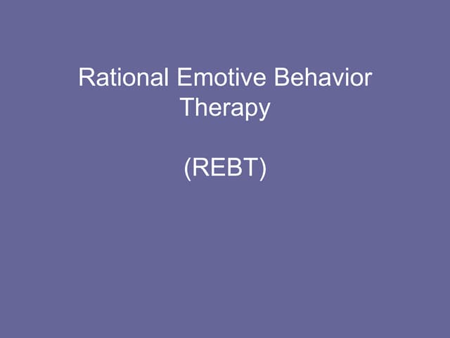 Rational Emotive Behaviour Therapy | PDF