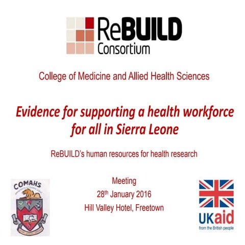 Evidence for supporting a health workforce for all in Sierra Leone ...