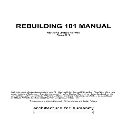 Rebuilding After Disaster: Community Led Reconstruction | PDF