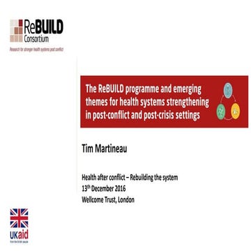 The ReBUILD programme and emerging themes for health systems ...