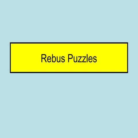 Here are several high-quality Rebus puzzle PowerPoint / slide resources ...