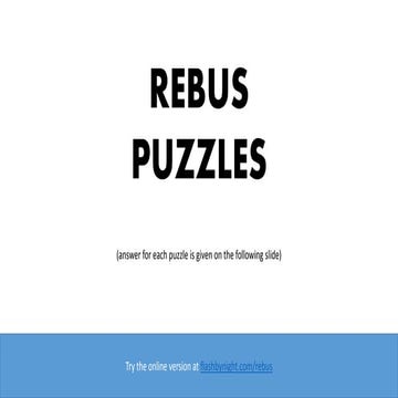 15 Rebus Puzzles To Sharpen The Mind | PPT