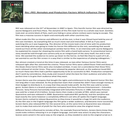 Rec | DOCX | Movies | Entertainment