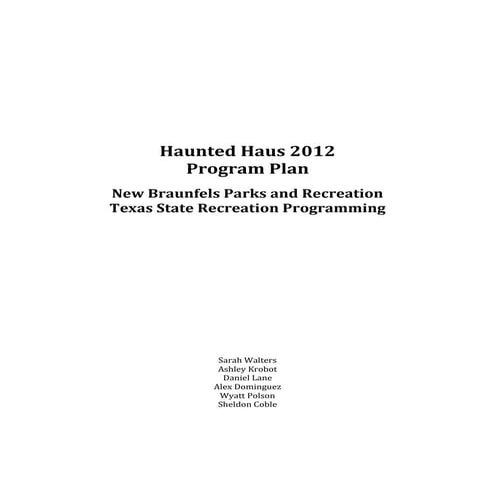 REC 2335 Program Plan | PDF
