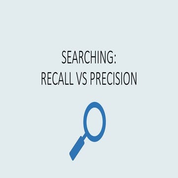 Recall vs precision | PPTX