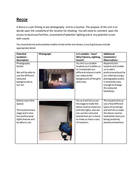 Floor Plan Dance Studio | DOCX