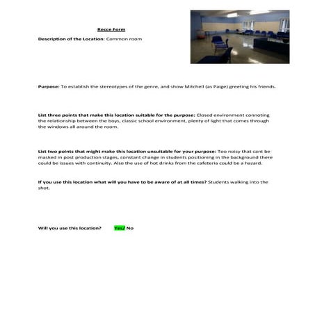 Recce form common | DOCX