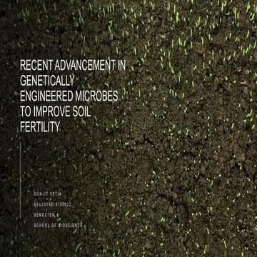 RECENT ADVANCEMENT IN GENETICALLY ENGINEERED MICROBES TO IMPROVE SOIL ...