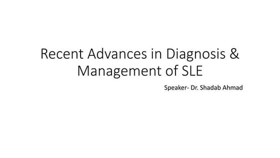 Systemic lupus erythematosus (SLE) | PPTX