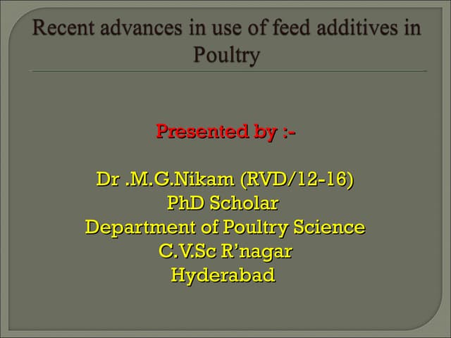 Poultry Feed formulation | PPT