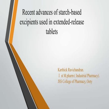 Recent advances of starch based excipients used in extended-release | PPT