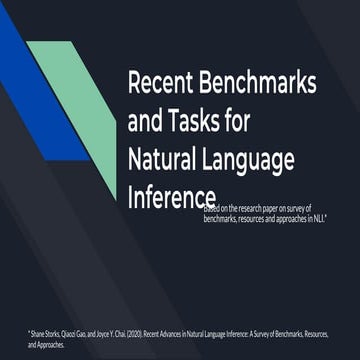 Recent benchmarks for natural language inference | PPTX