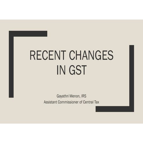 Recent changes in GST | PDF