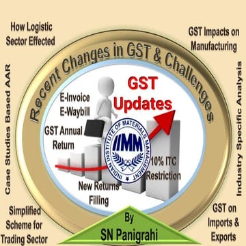 #GST : Updates - Recent Changes in GST & Challenges# By SN Panigrahi | PPTX