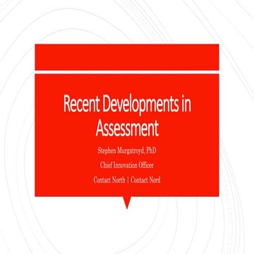 Recent Developments in Assessment | PPTX