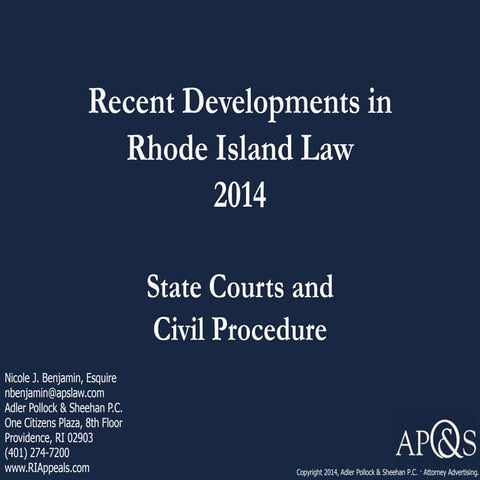 Anatomy of an Appeal in a Civil Case to the Rhode Island Supreme Court ...