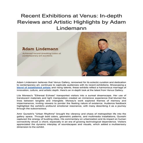 Recent Exhibitions at Venus_ In-depth Reviews and Artistic Highlights ...