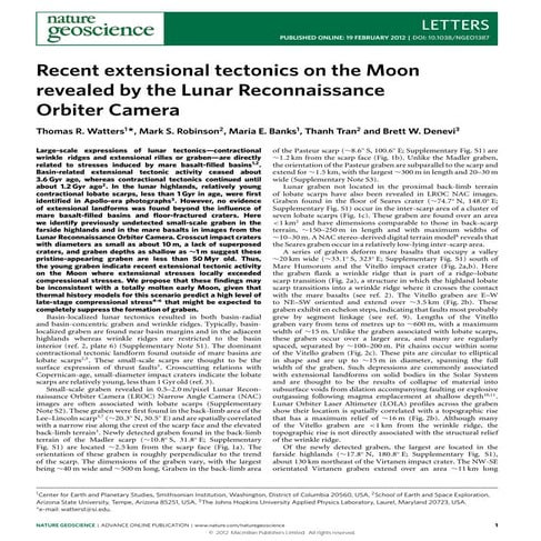 Recent extensional tectonics_moon_revealed_lunar_reconnaissance_orbiter ...