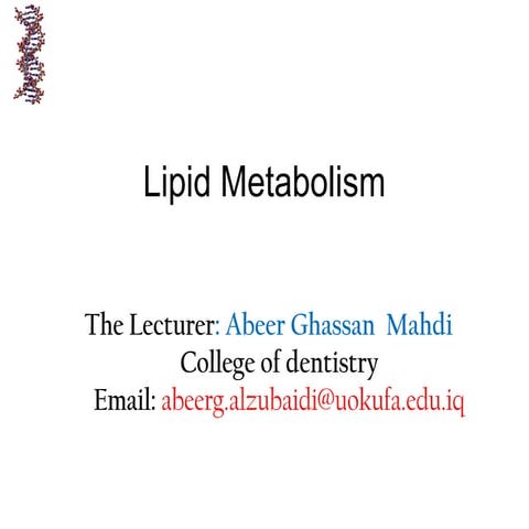Recent lipid metabolism | PPT